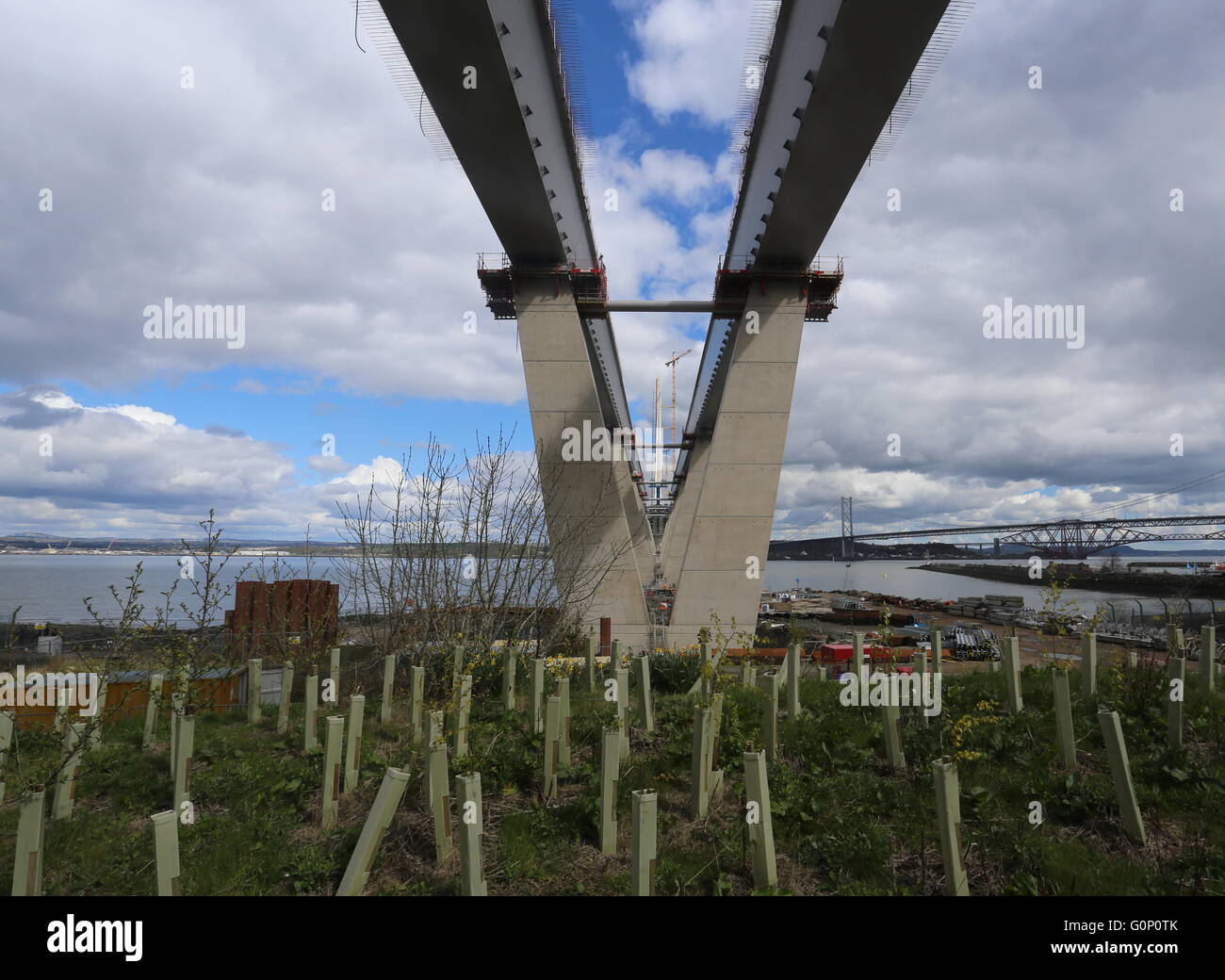 Underneath southern approach Queensferry Crossing during construction ...