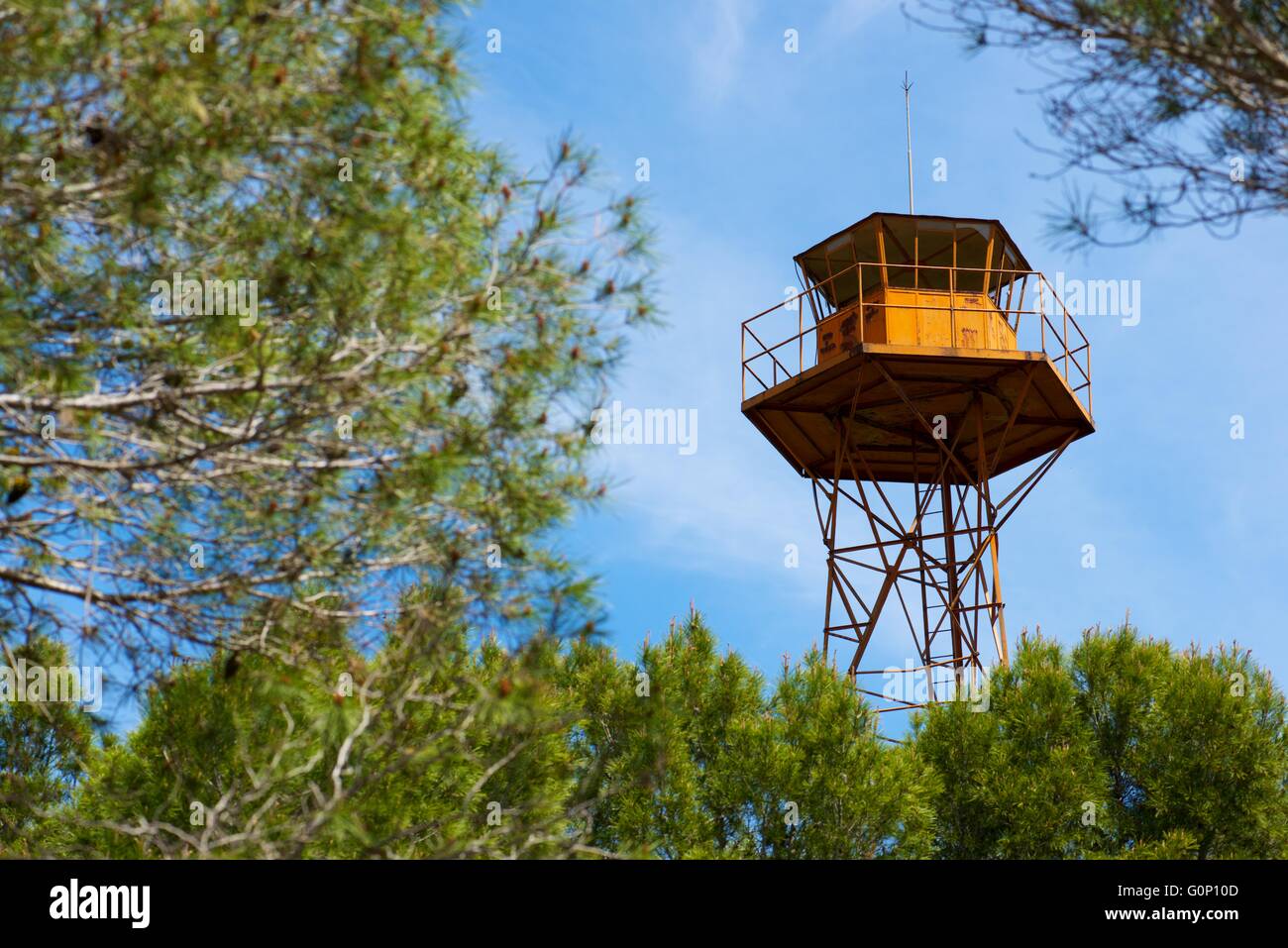 Watch tower view in Huesca province, Aragon, Spain Stock Photo - Alamy