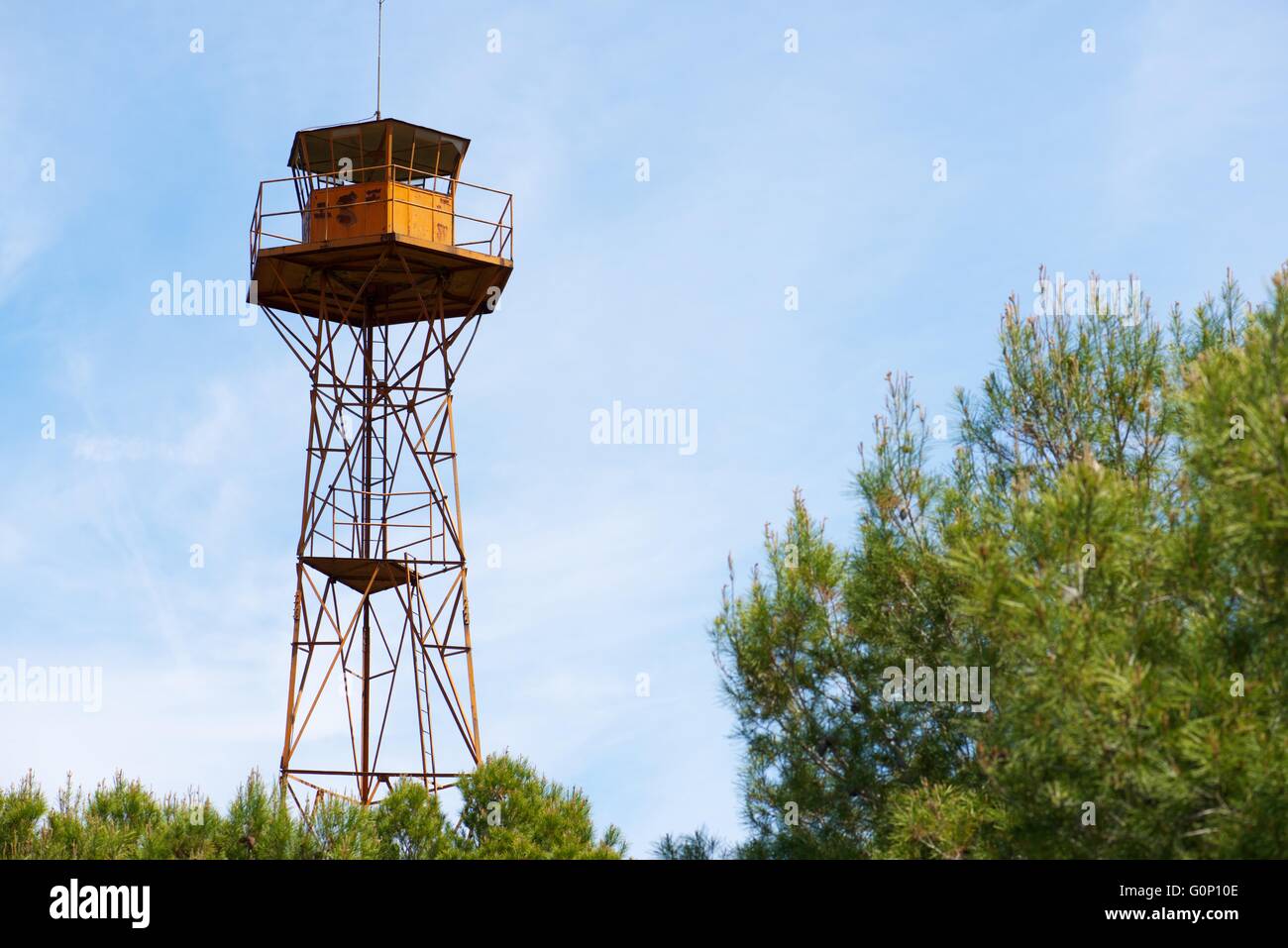 Watch tower view in Huesca province, Aragon, Spain Stock Photo - Alamy