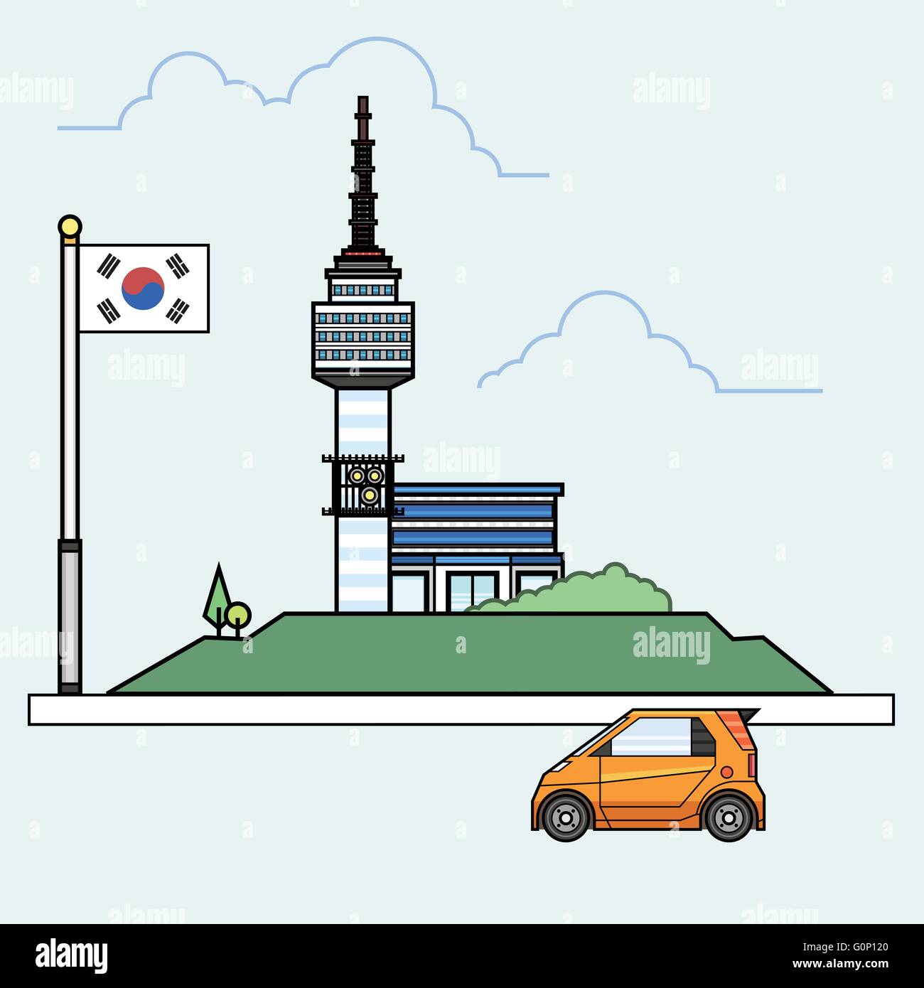 Seoul tower background Stock Vector Images - Alamy