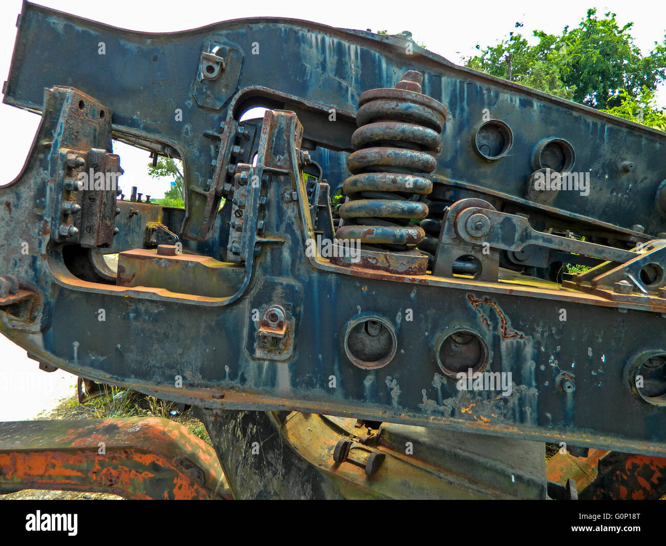 Massive metal part of the railway vehicle Stock Photo - Alamy