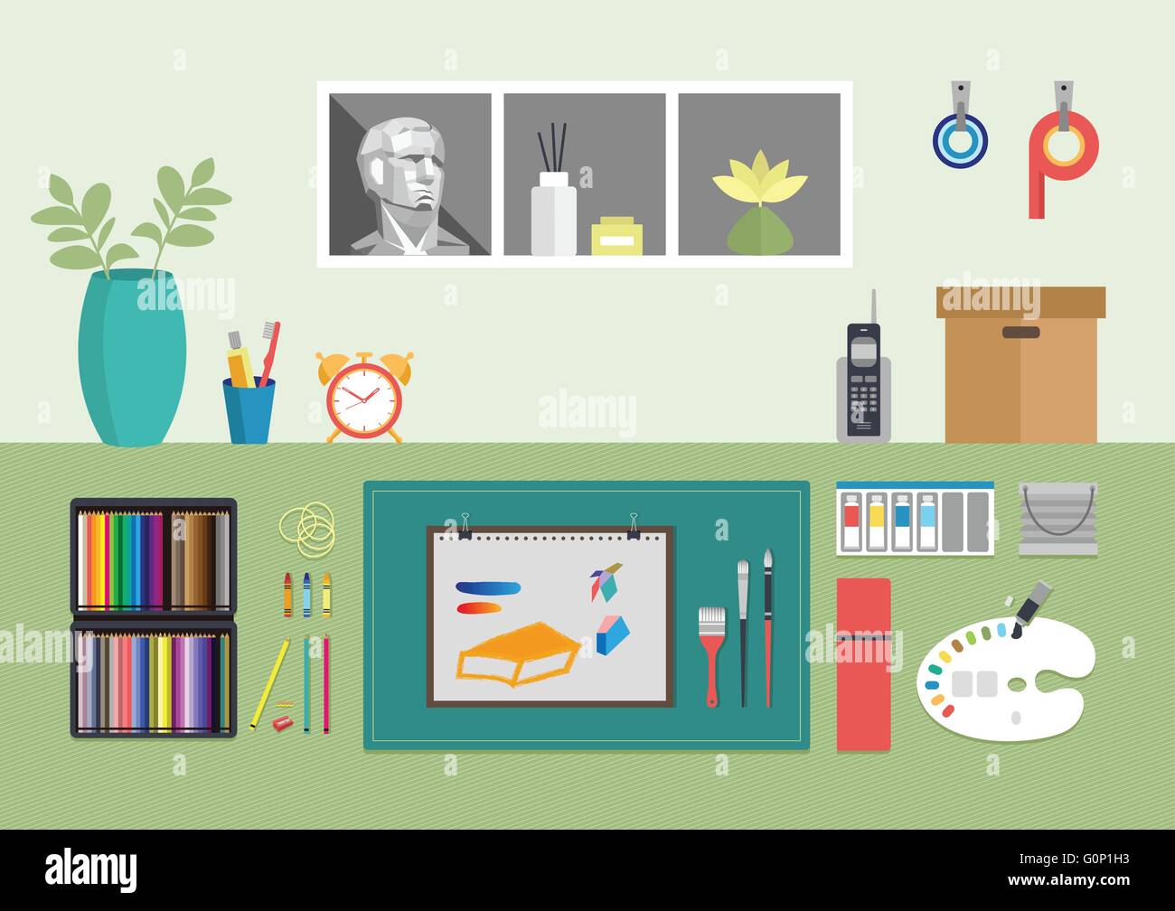 Desk color Stock Vector Images - Alamy