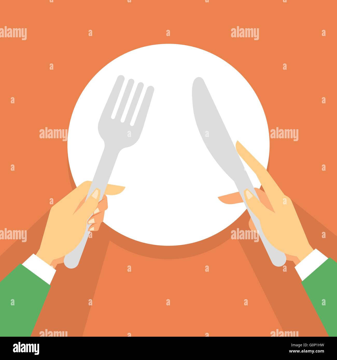 Hand fork plate Stock Vector Images - Alamy