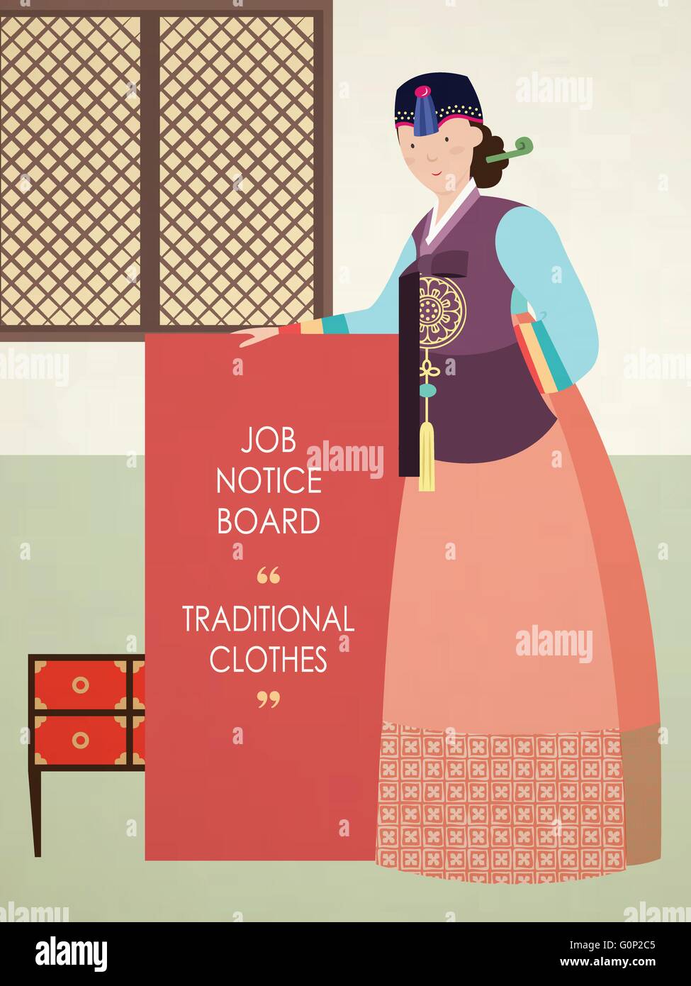 Traditional costume korea Stock Vector Images - Alamy