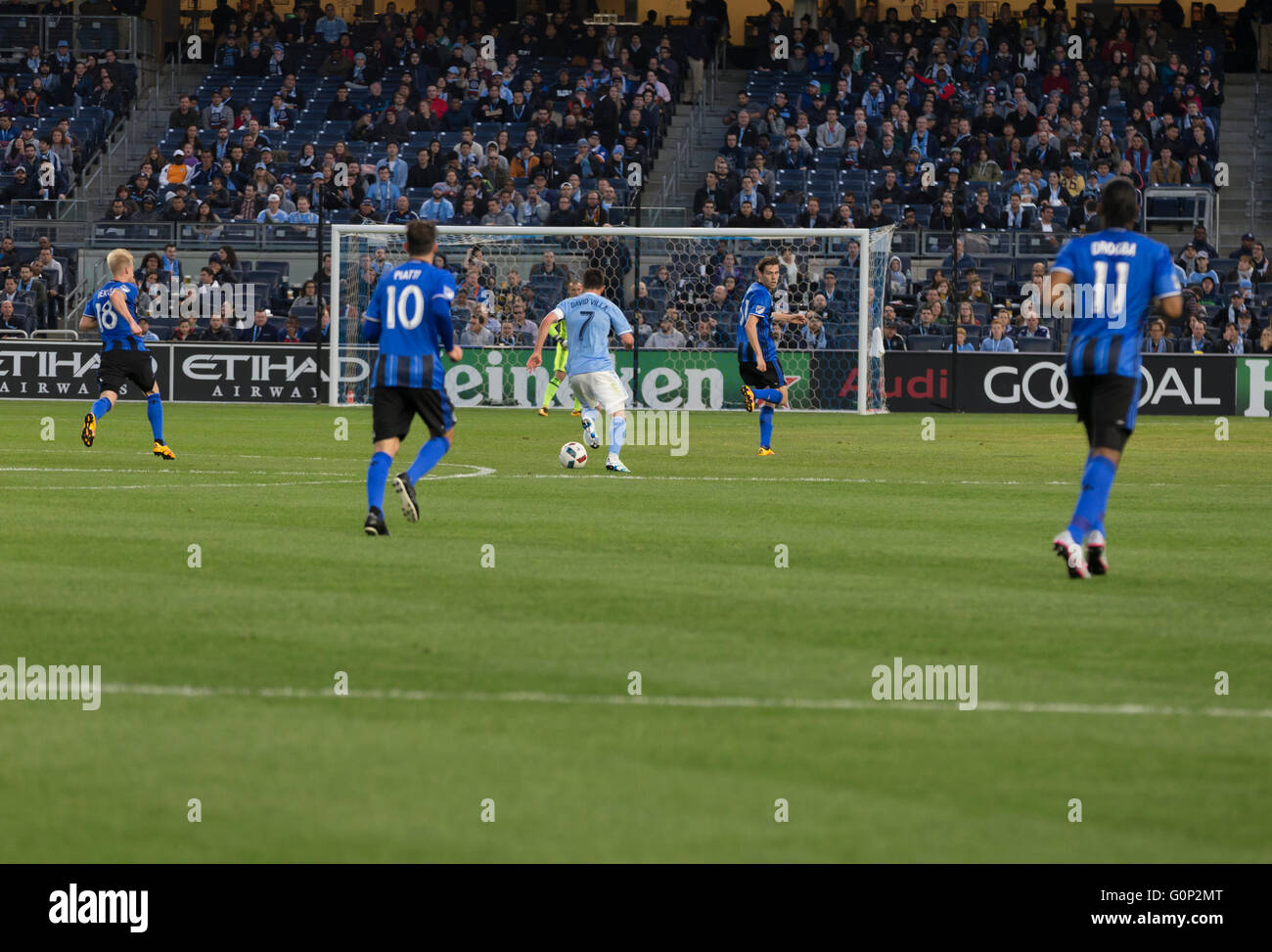 New York, NY USA - April 27, 2016: David Villa (7) of NYC FC controls ...