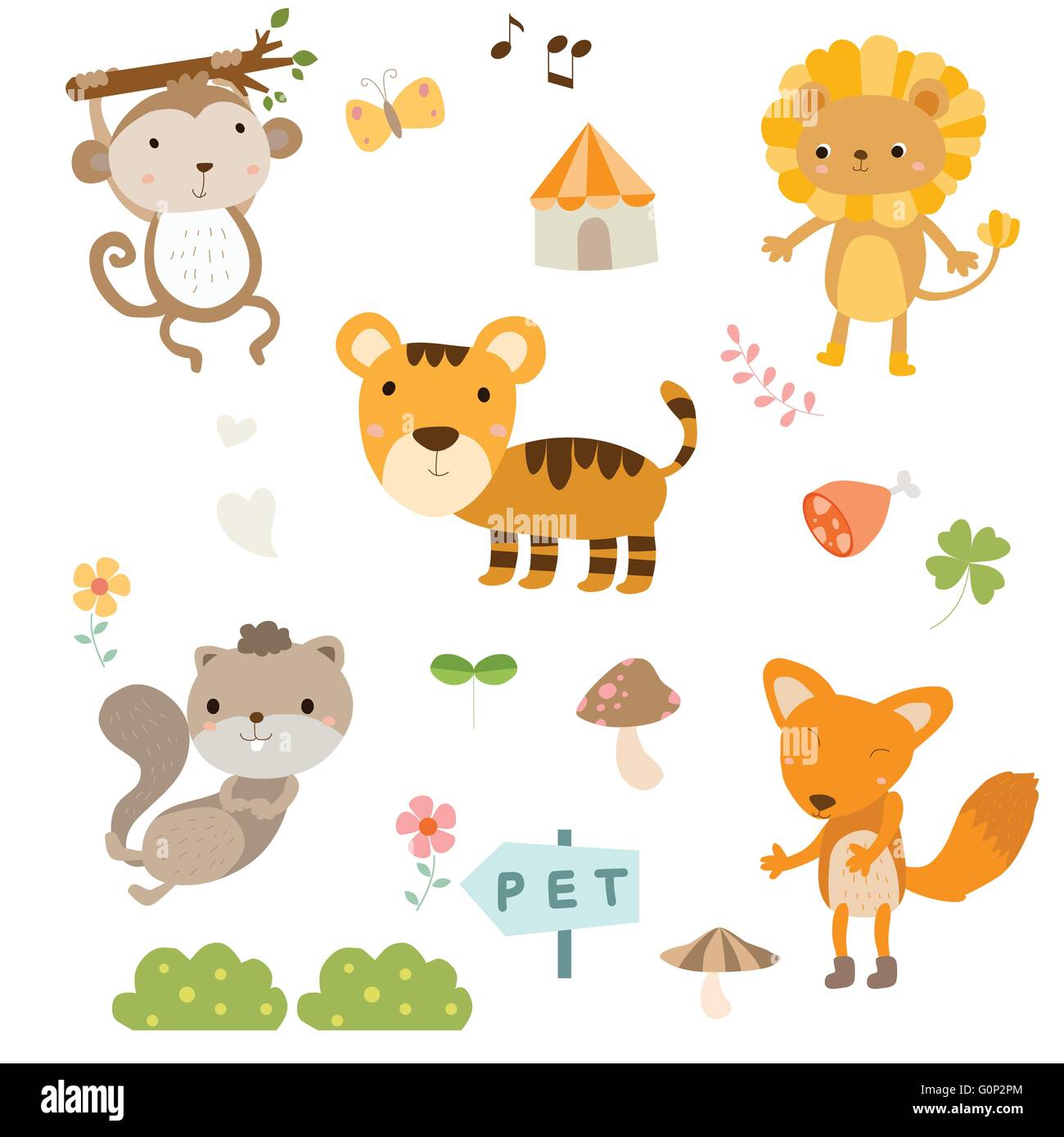 Four pets Stock Vector Images - Alamy
