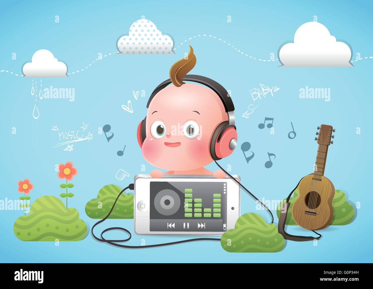 Baby guitar Stock Vector Images - Alamy