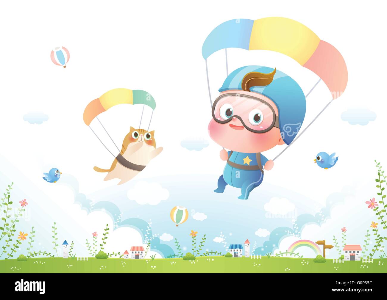 Parachute baby Stock Vector Images - Alamy