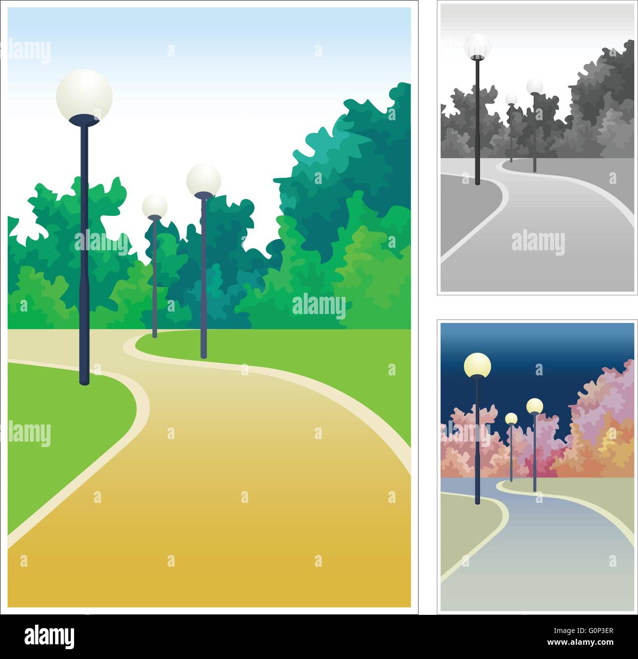 Allee park Stock Vector Images - Alamy