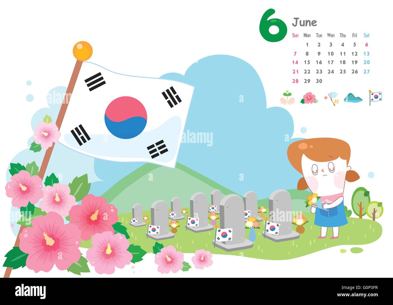 Korean calendar Stock Vector Images - Alamy