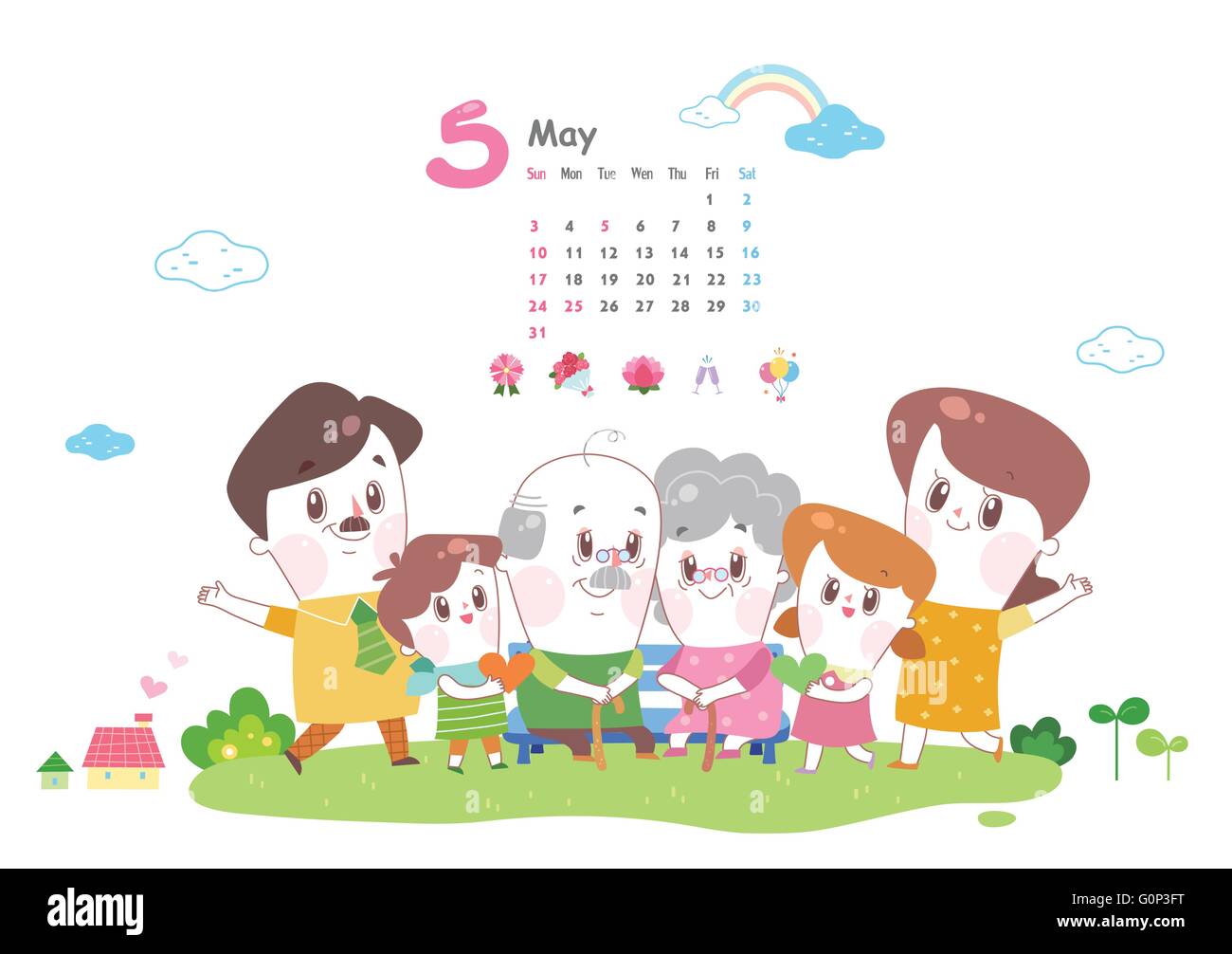 Family calendar Stock Vector Images - Alamy
