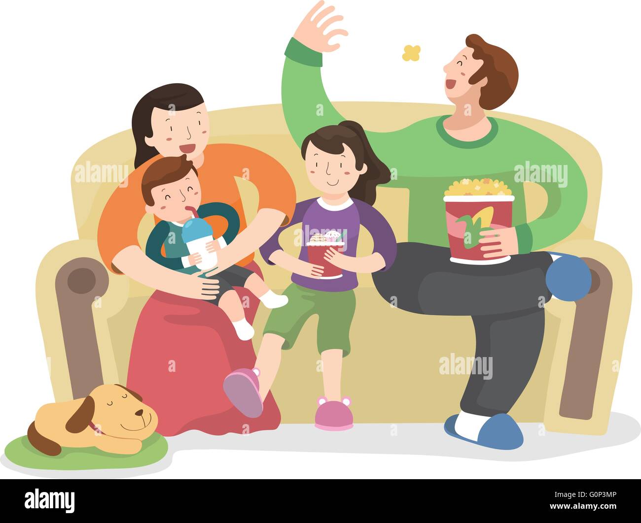 Dog with mom and son Stock Vector Images - Alamy