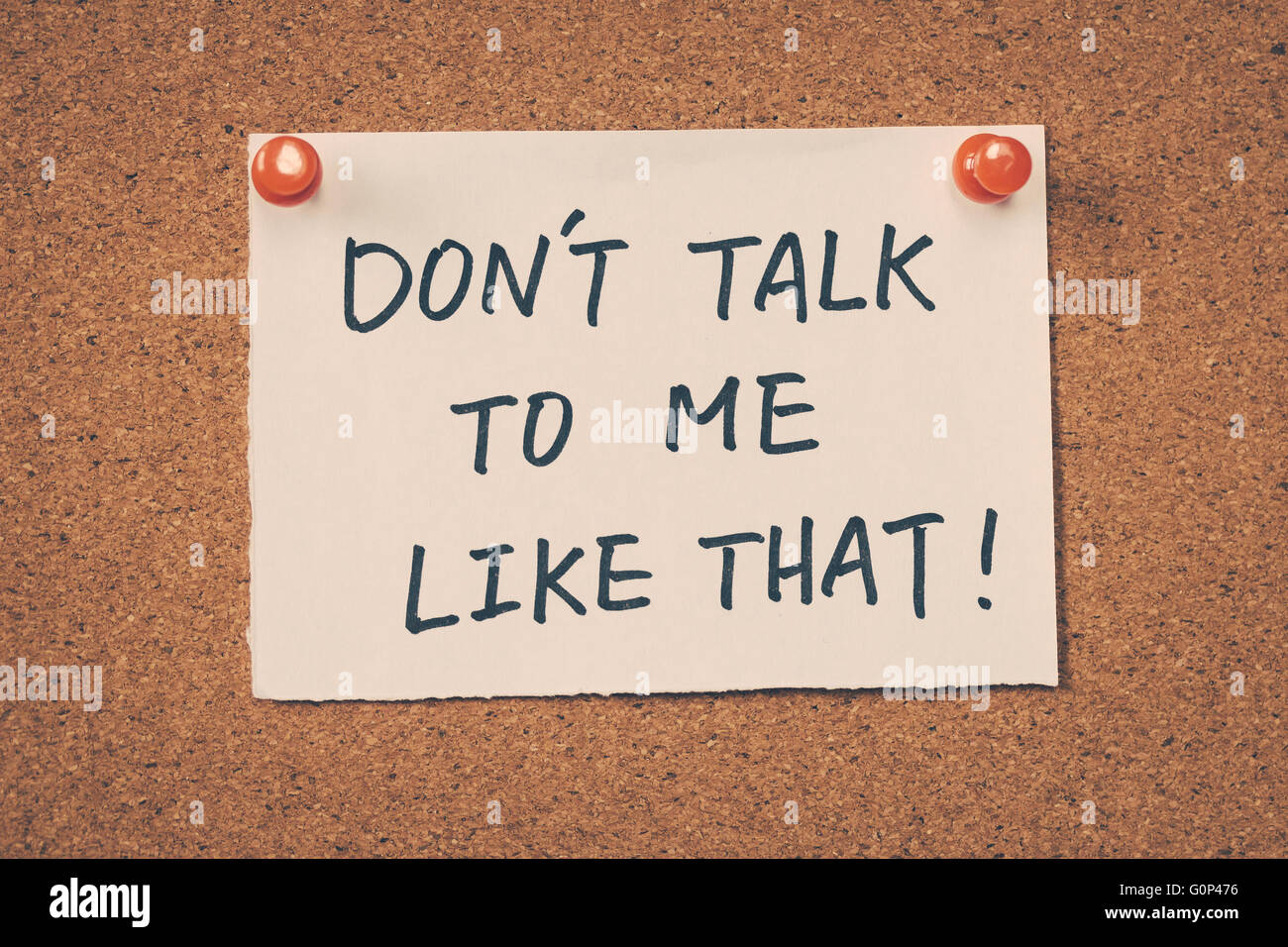 Don't talk to me like that Stock Photo - Alamy