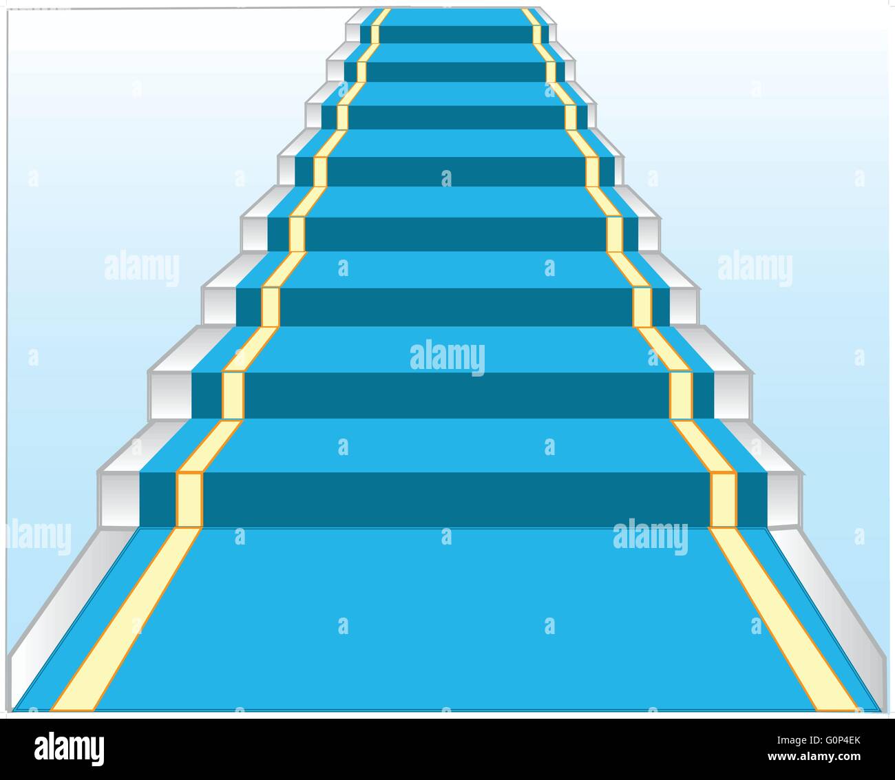 Stairway with blue track Stock Vector Image & Art - Alamy