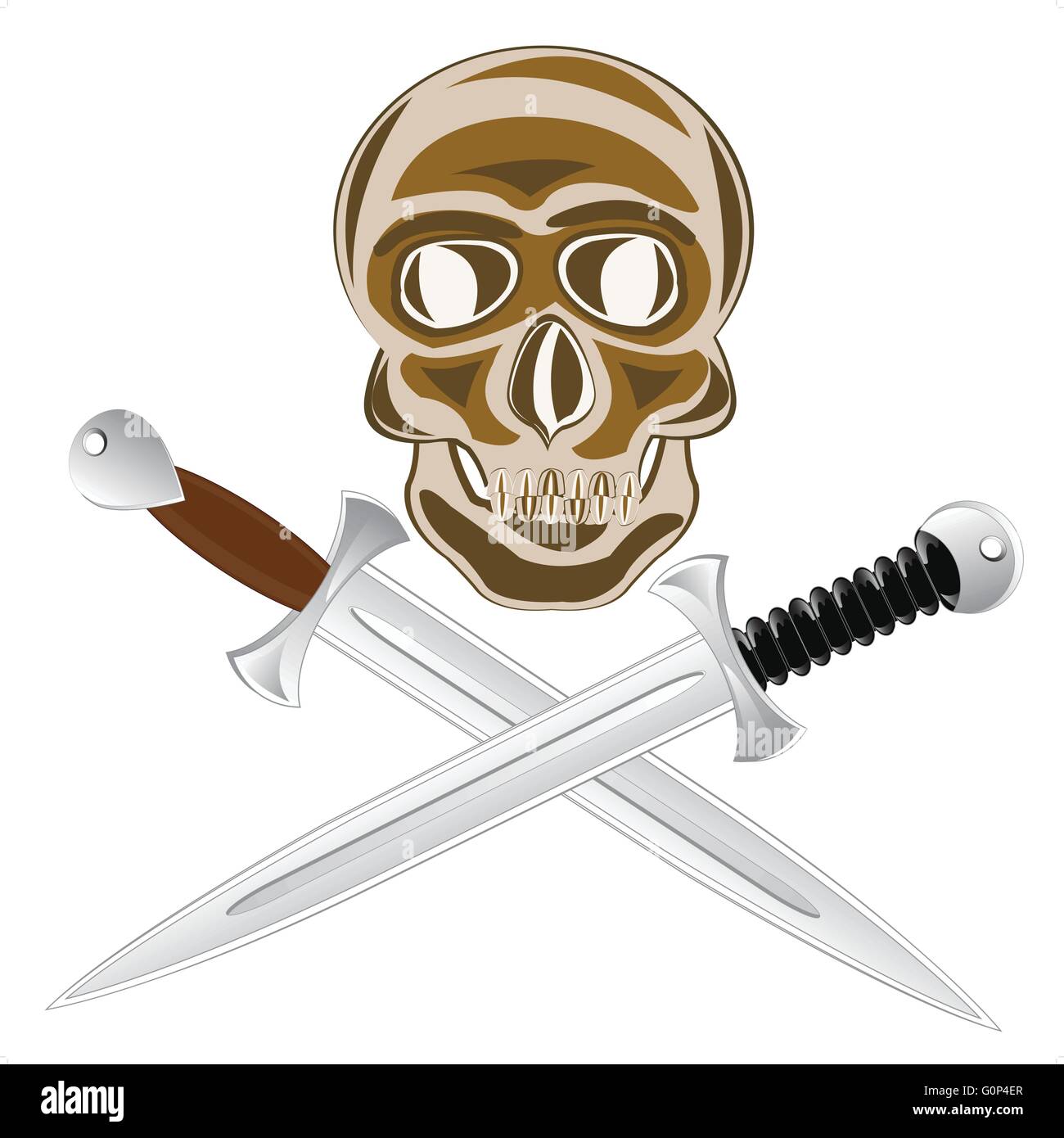 Two sword and skull Stock Vector Image & Art - Alamy