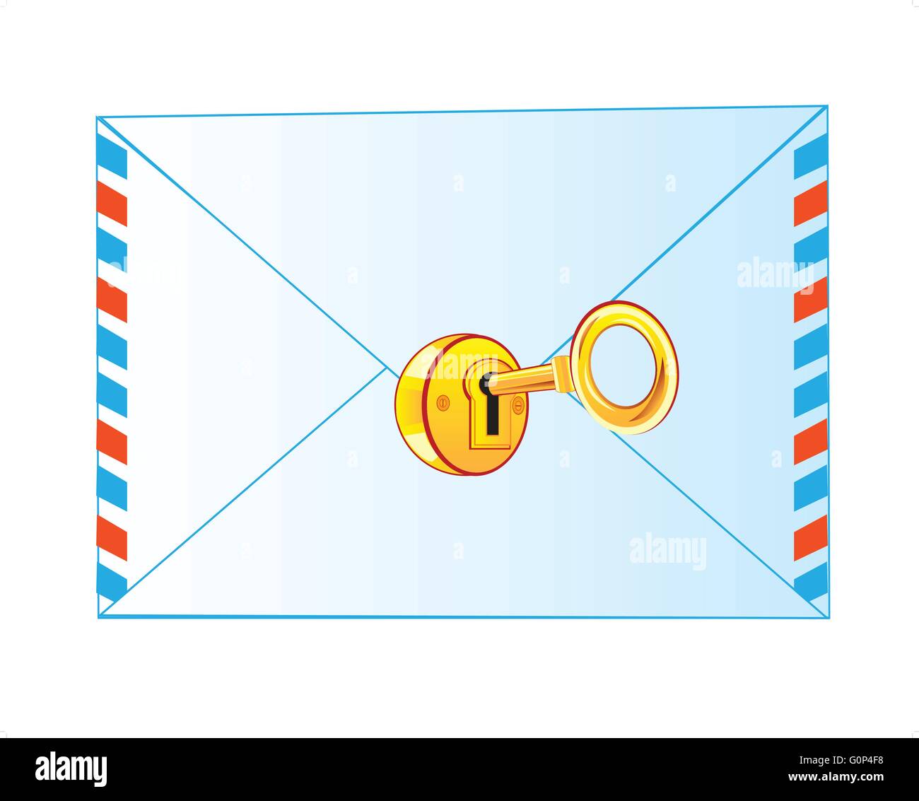 Envelope on lock Stock Vector Image & Art - Alamy