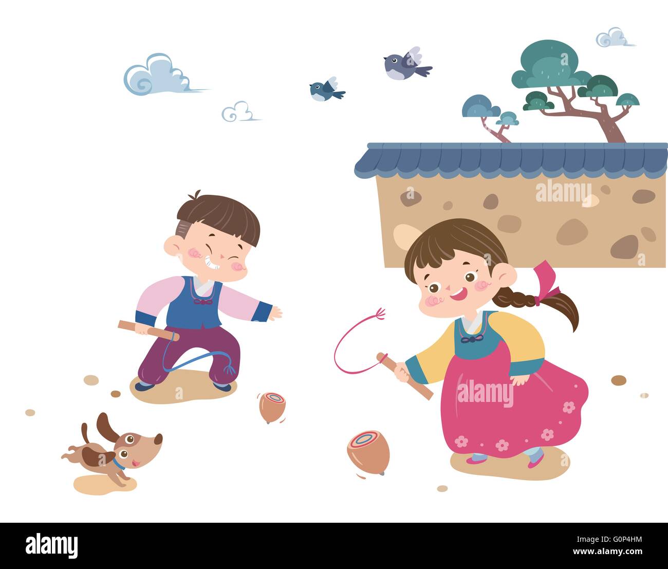 Traditional spinning top Stock Vector Images - Alamy