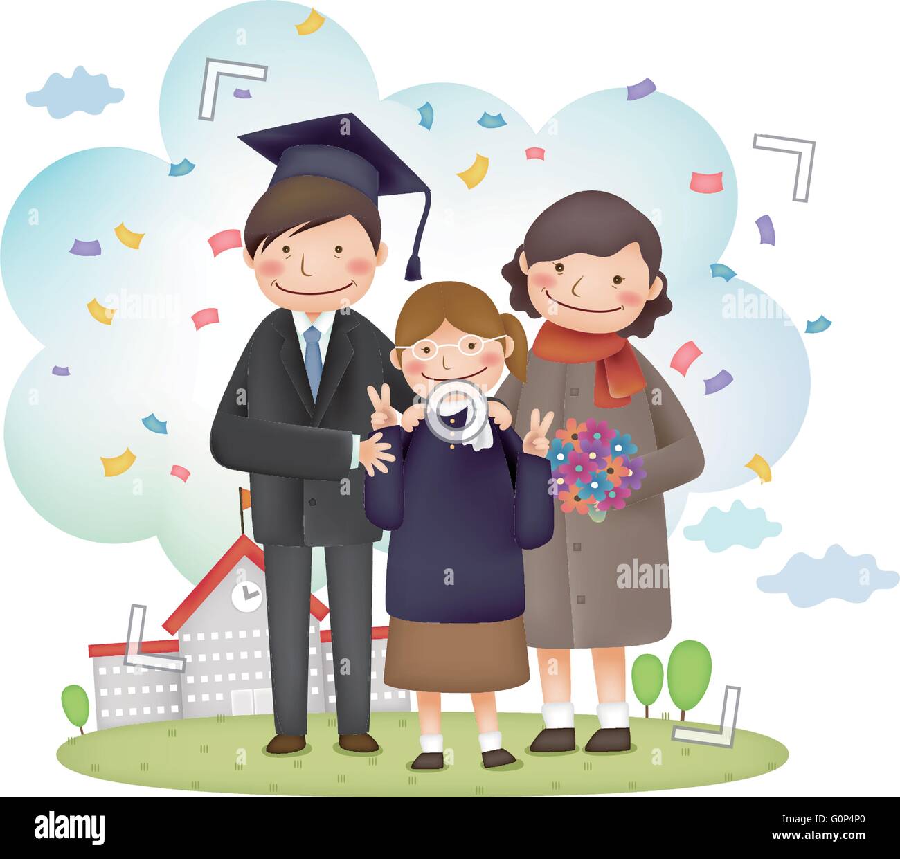 Student parents graduation Stock Vector Images - Alamy