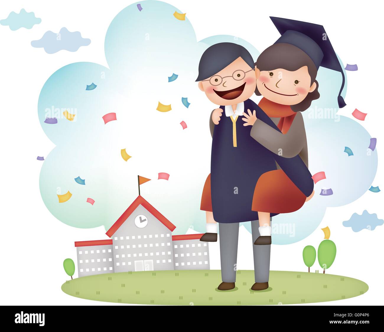 Student parents graduation Stock Vector Images - Alamy