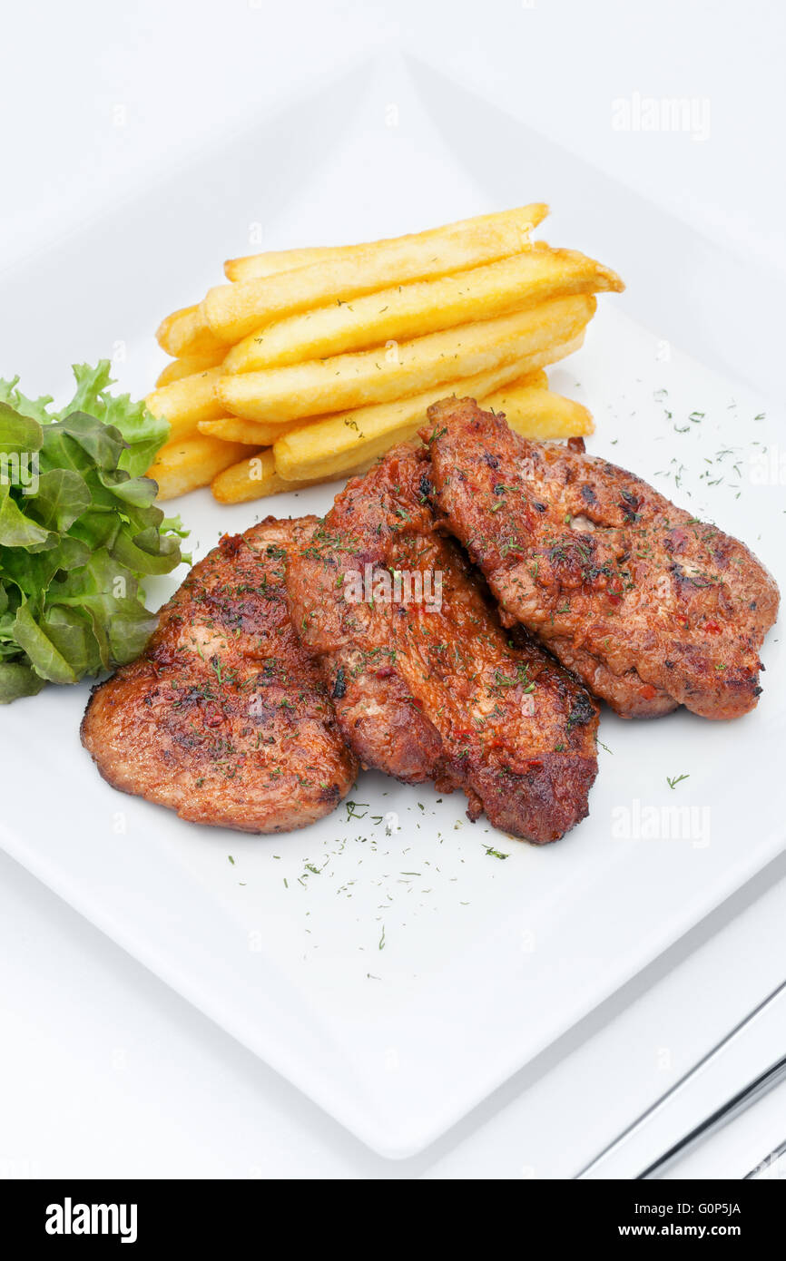 close up view of nice yummy meal on white back Stock Photo - Alamy