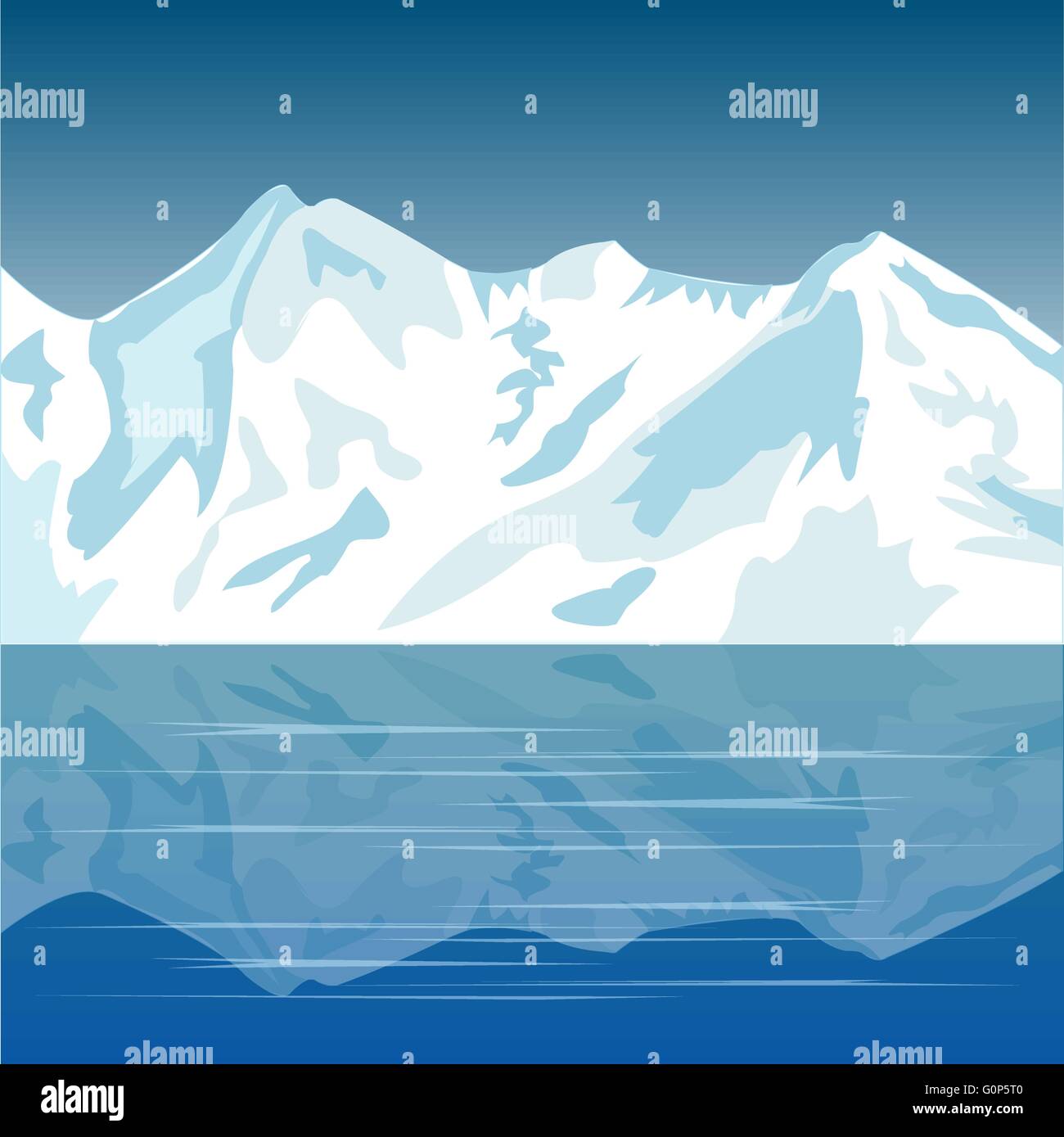 Reflection of mountains in water Stock Vector Images - Alamy