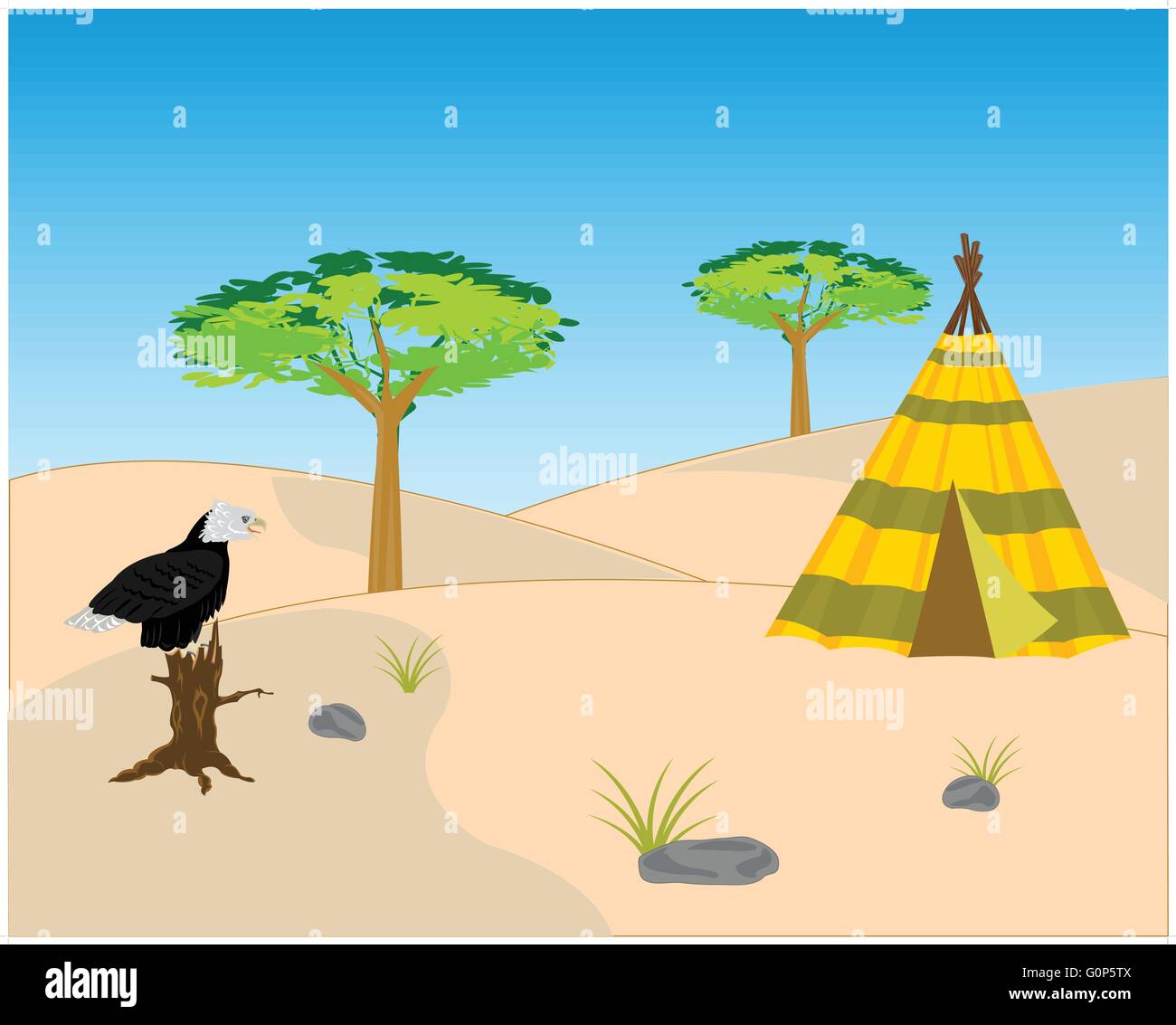 Vector illustration to deserts and hollered on tree Stock Vector Image ...