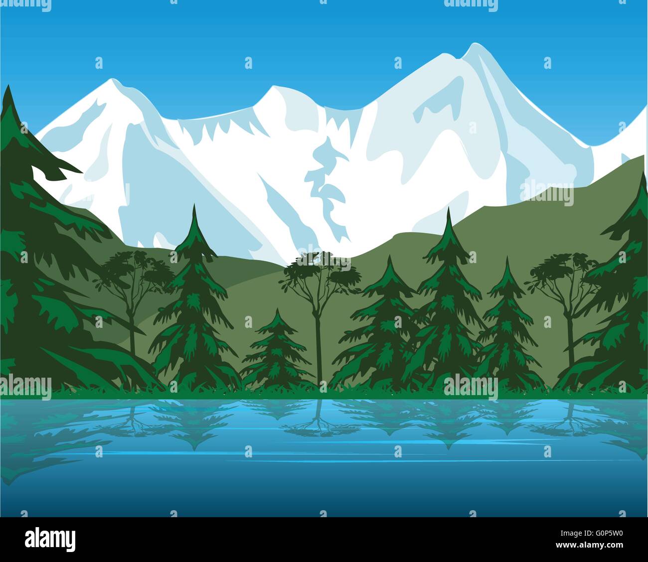 Clean mountain lake Stock Vector Images - Alamy