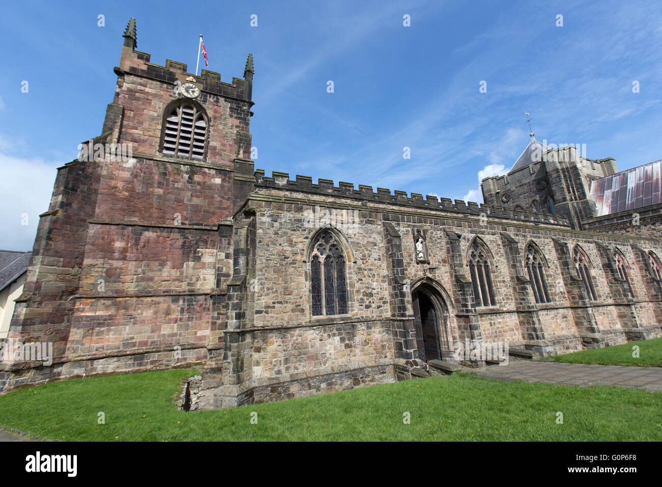 City of Bangor, Wales. Picturesque view of the south elevation of the ...