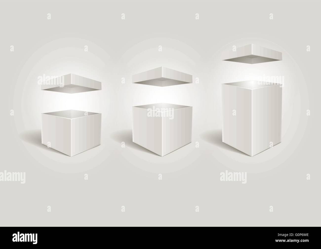 Vector white boxes illustration. Elements are layered separately in ...