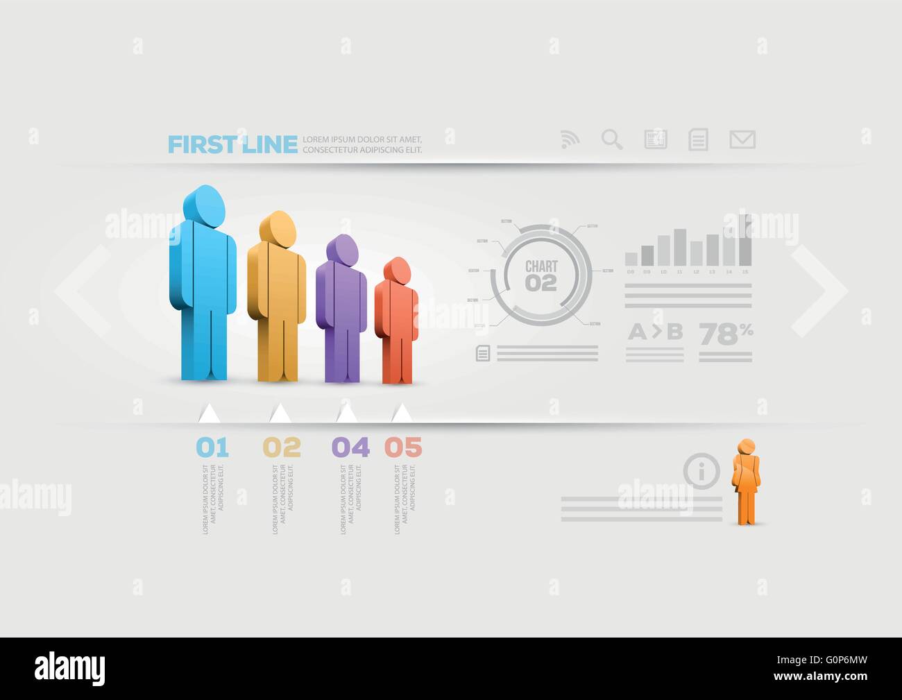 Vector people infographic design template. Elements are layered separately in vector file Stock ...