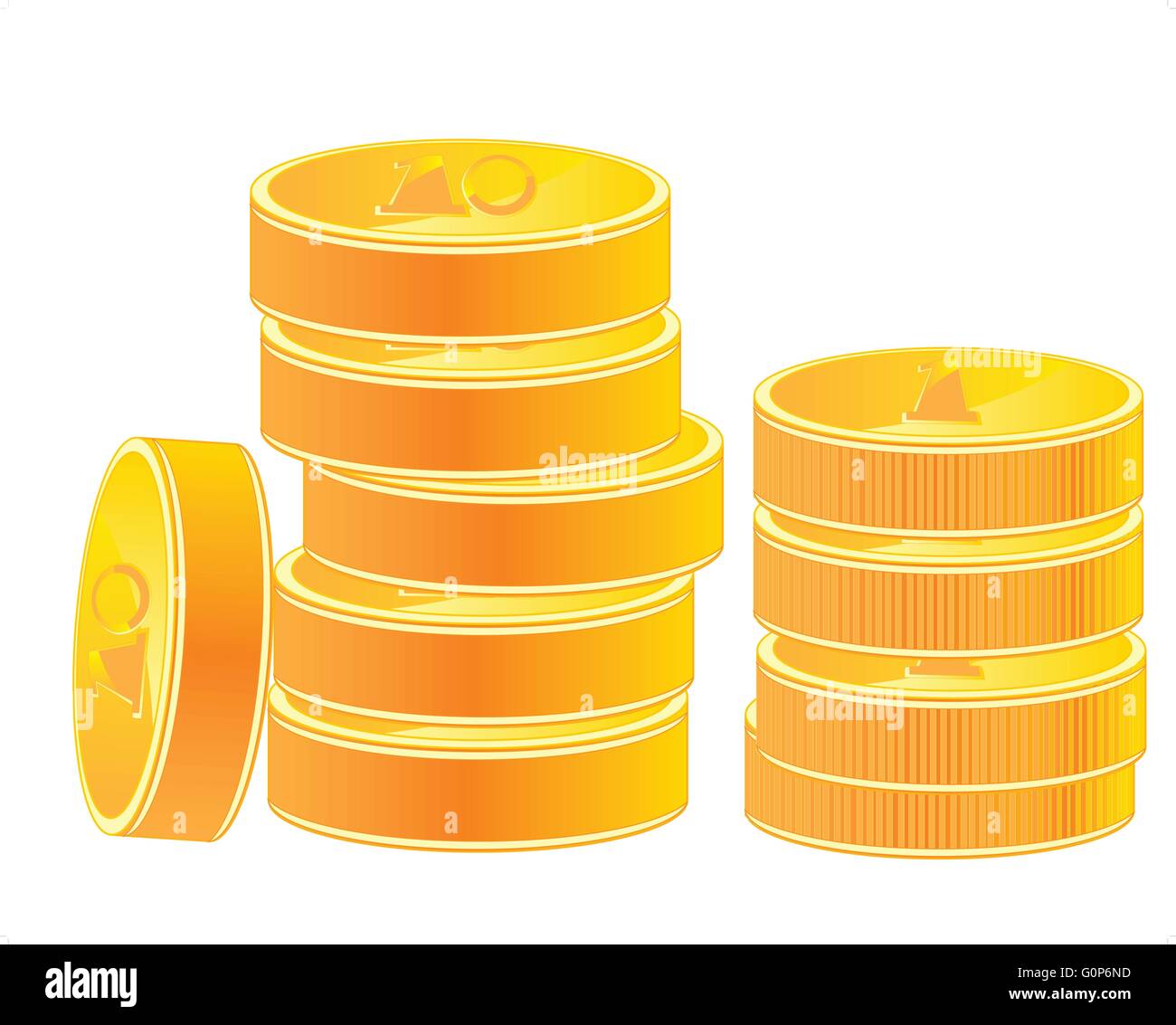 Pile of the gold coins Stock Vector Image & Art - Alamy