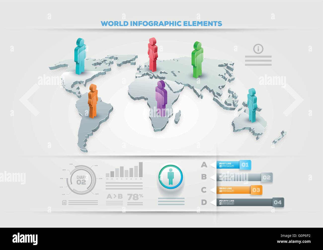 Vector people infographic design template. Elements are layered separately in vector file Stock ...