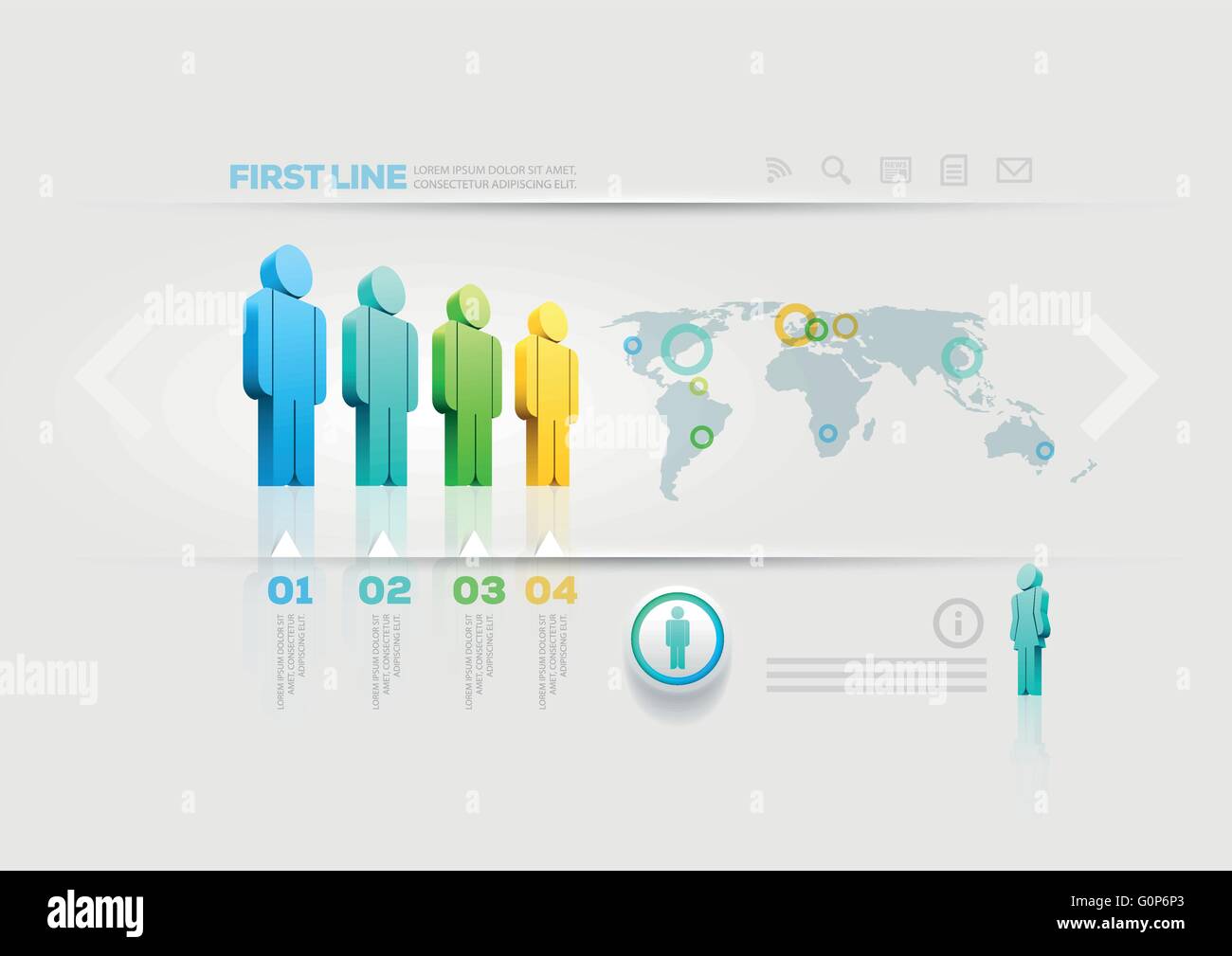 Vector people infographic design template. Elements are layered separately in vector file Stock ...