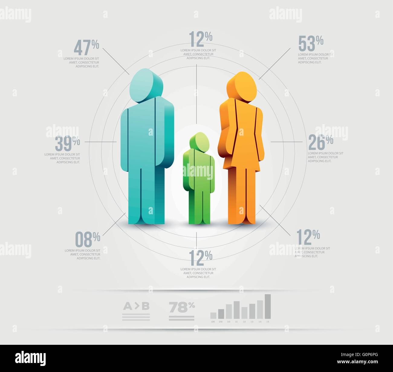Vector people infographic design template. Elements are layered ...
