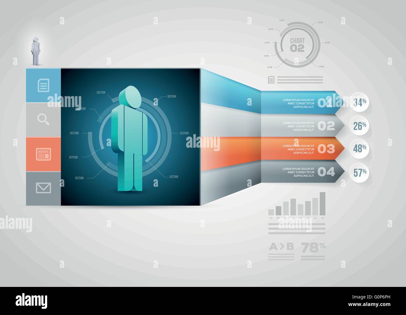 Vector people infographic design template. Elements are layered ...