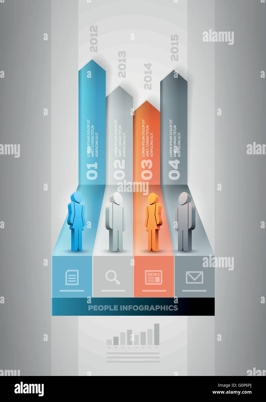 Vector people infographic design template. Elements are layered separately in vector file Stock ...