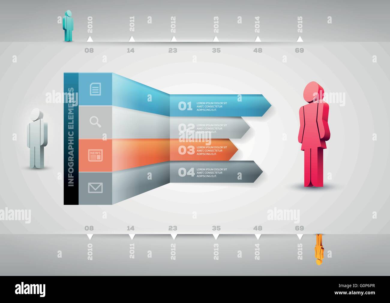 Vector people infographic design template. Elements are layered separately in vector file Stock ...