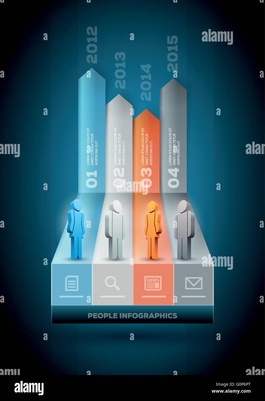 Vector people infographic design template. Elements are layered separately in vector file Stock ...