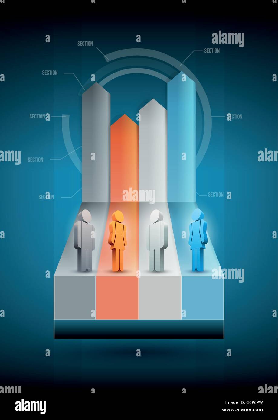 Vector people infographic design template. Elements are layered ...