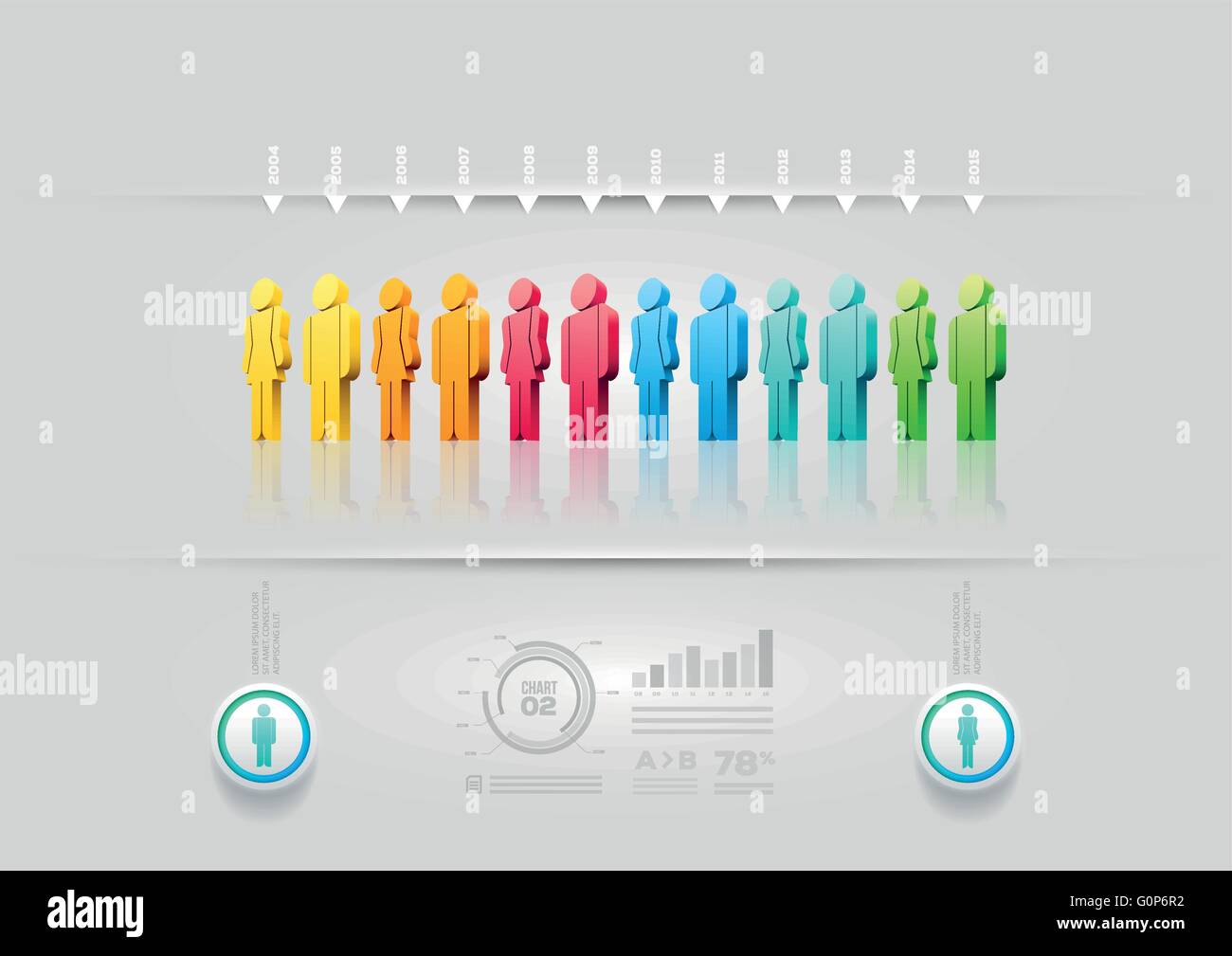 Vector people infographic design template. Elements are layered ...