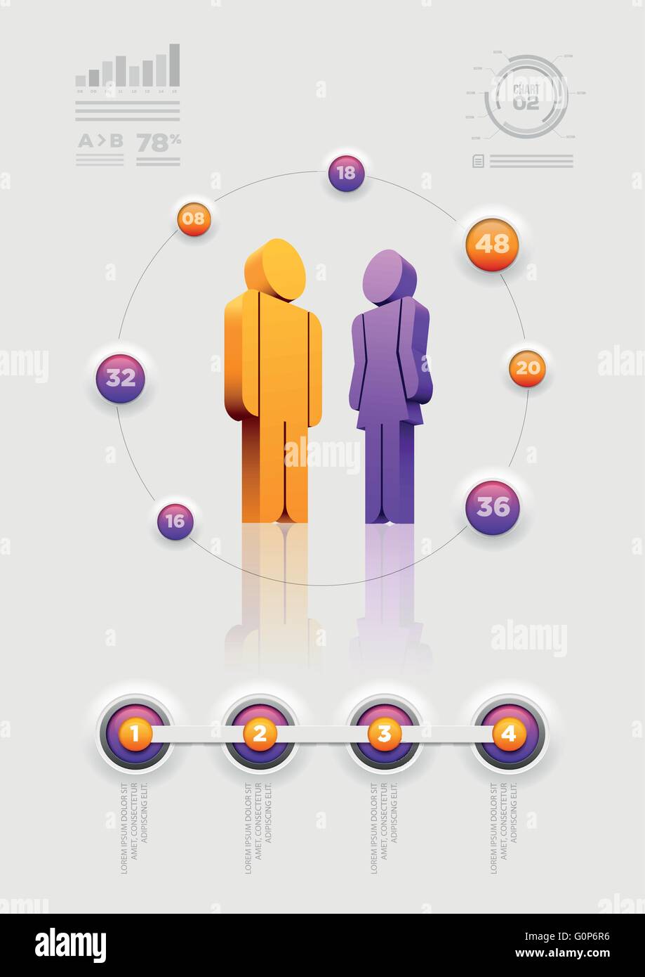 Vector people infographic design template. Elements are layered separately in vector file Stock ...