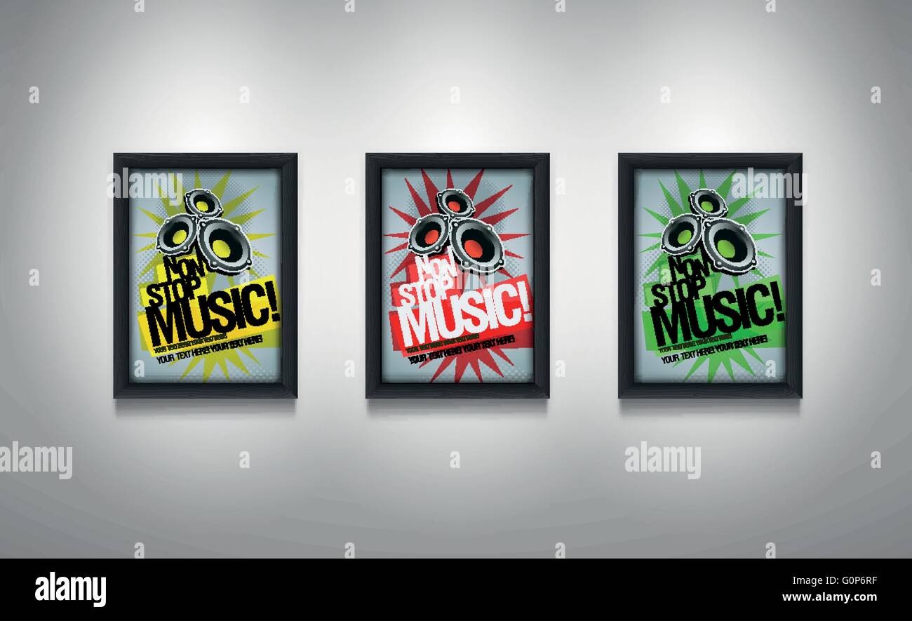 Realistic vector illustration of black wooden frames Stock Vector Image ...