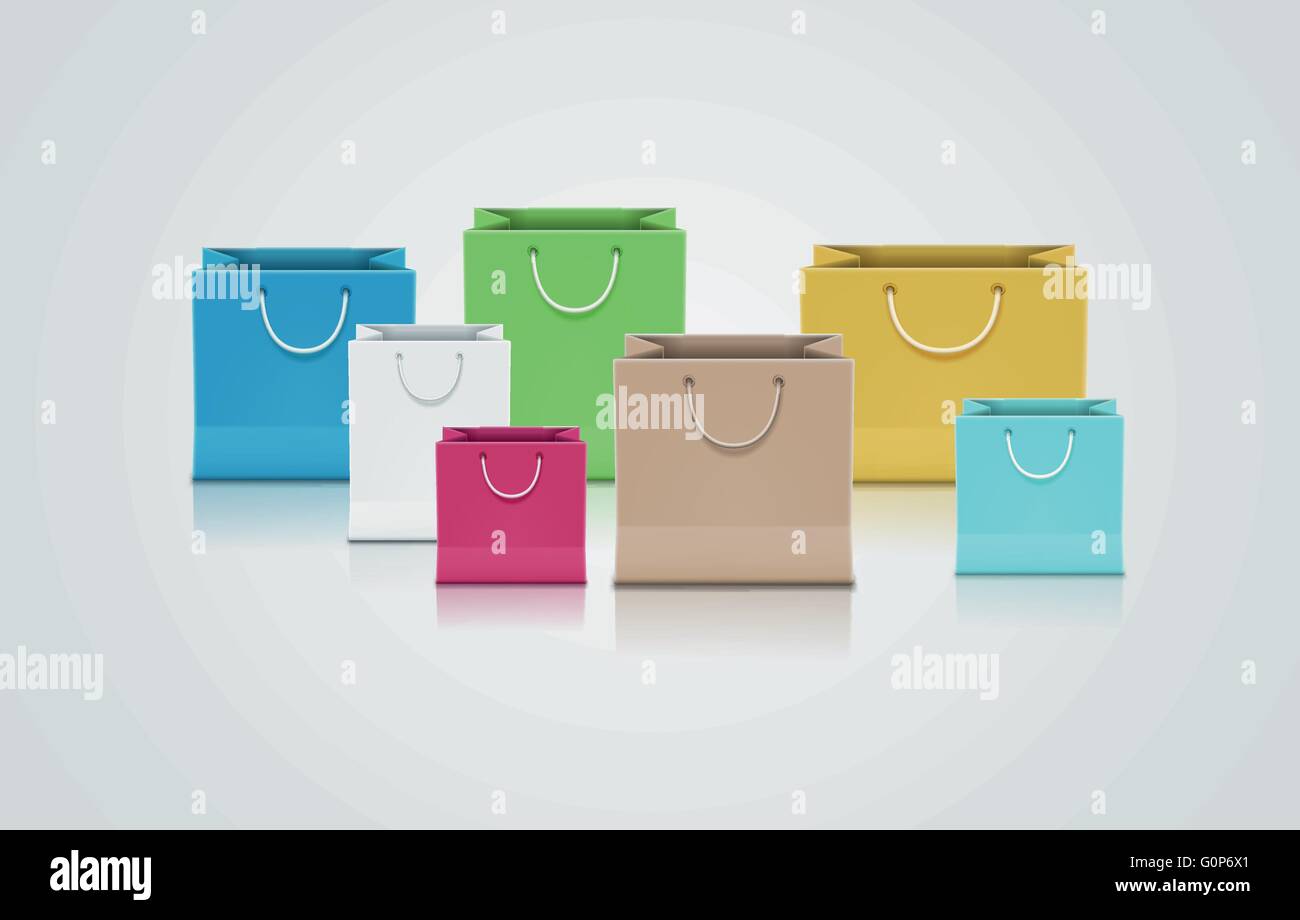 Paper bags white red Stock Vector Images - Alamy