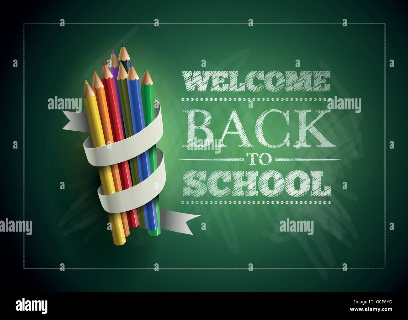 Welcome back to school. Vector illustration. Elements are layered ...