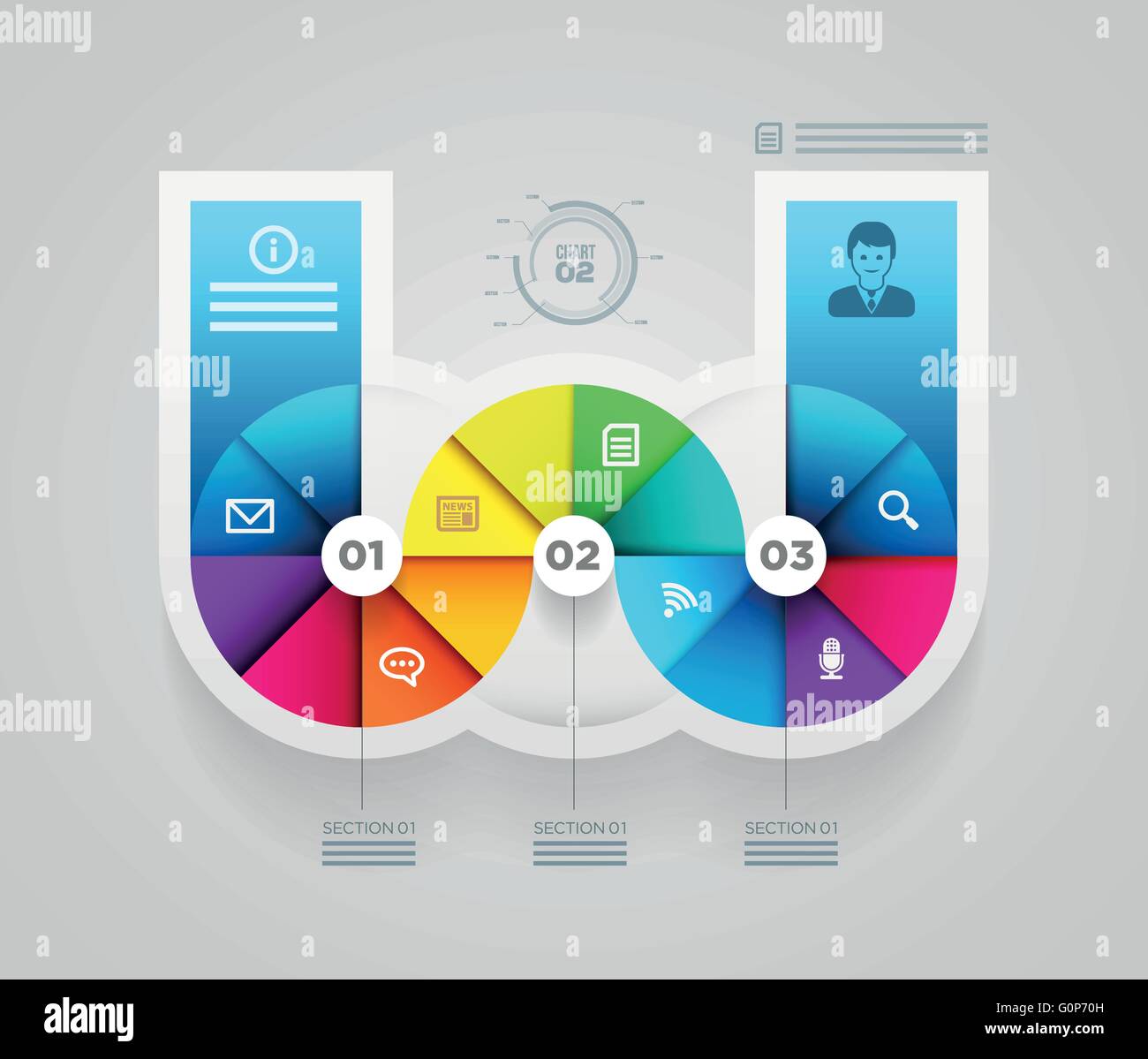 Vector abstract infographic design template. lights, shadows, color ...