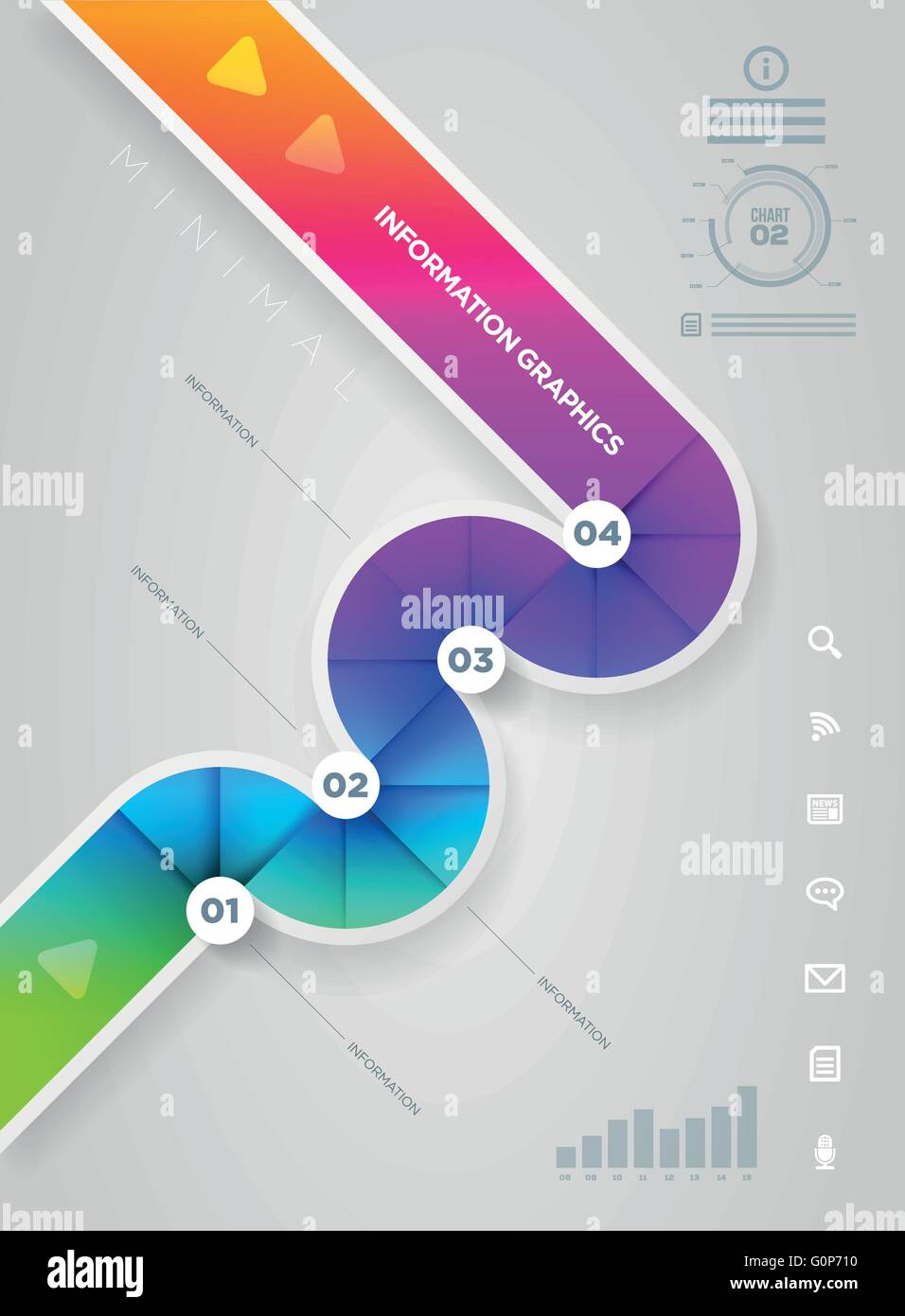Vector abstract infographic design template. lights, shadows, color ...