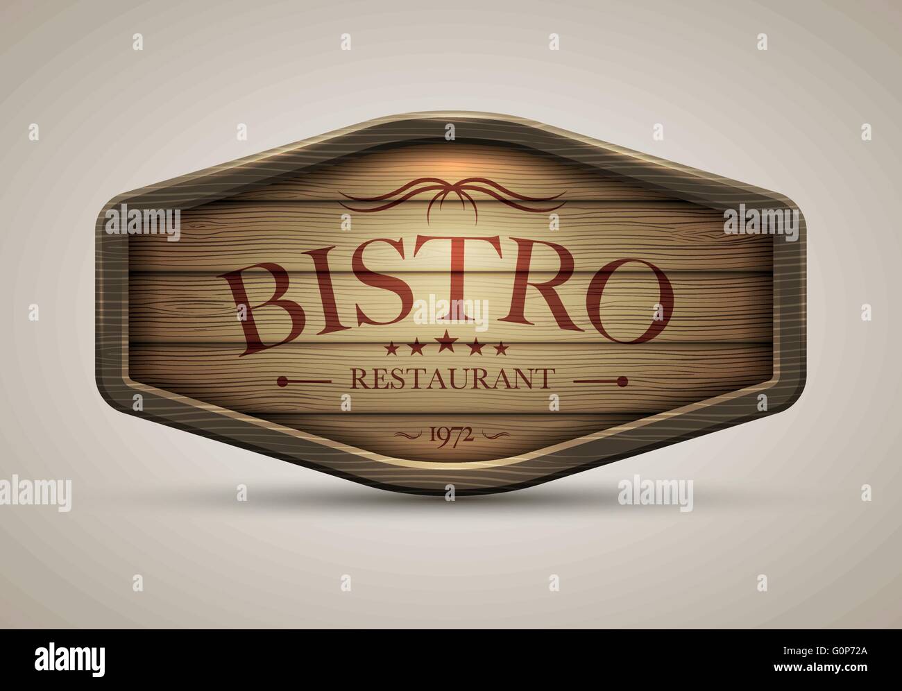 Vector realistic illustration of wooden signboard. Elements are layered ...