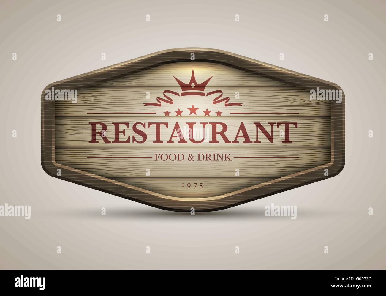 Vector realistic illustration of wooden signboard. Elements are layered ...