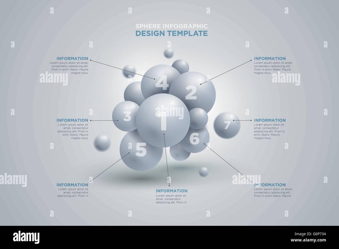 Vector abstract sphere infographics design template. Elements are layered separately in vector ...