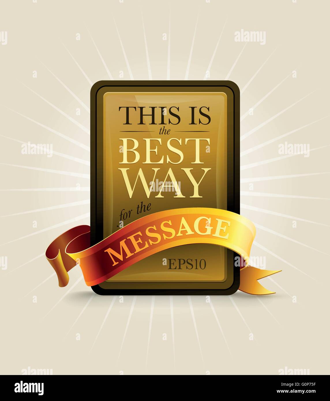 Gold ribbon banner sticker hi-res stock photography and images - Alamy